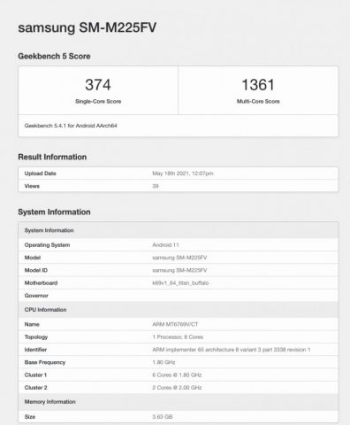 Bocoran Samsung Galaxy M22 Muncul di Geekbench • Jagat Gadget