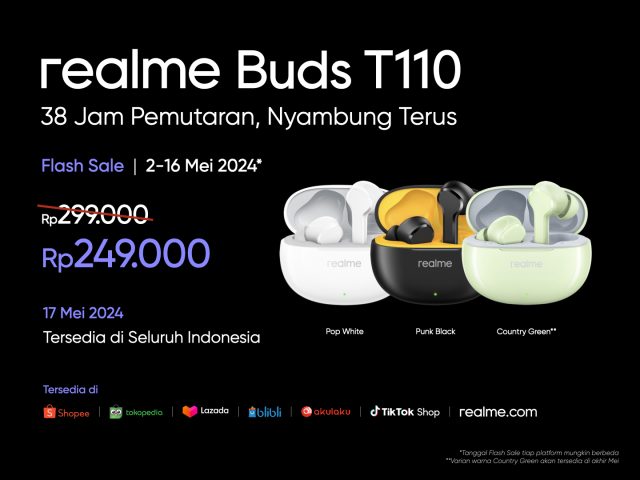 Realme Buds T110 Tersedia di Indonesia dengan Harga Rp299.000 • Jagat ...