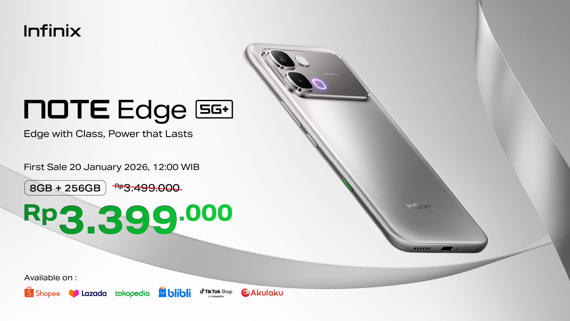 Infinix NOTE Edge Resmi Hadir di Indonesia: Desain Tipis, Baterai 6.500 ...